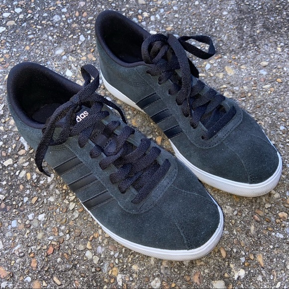 adidas | Shoes | Adidas Black Suede Court Shoe | Poshmark
